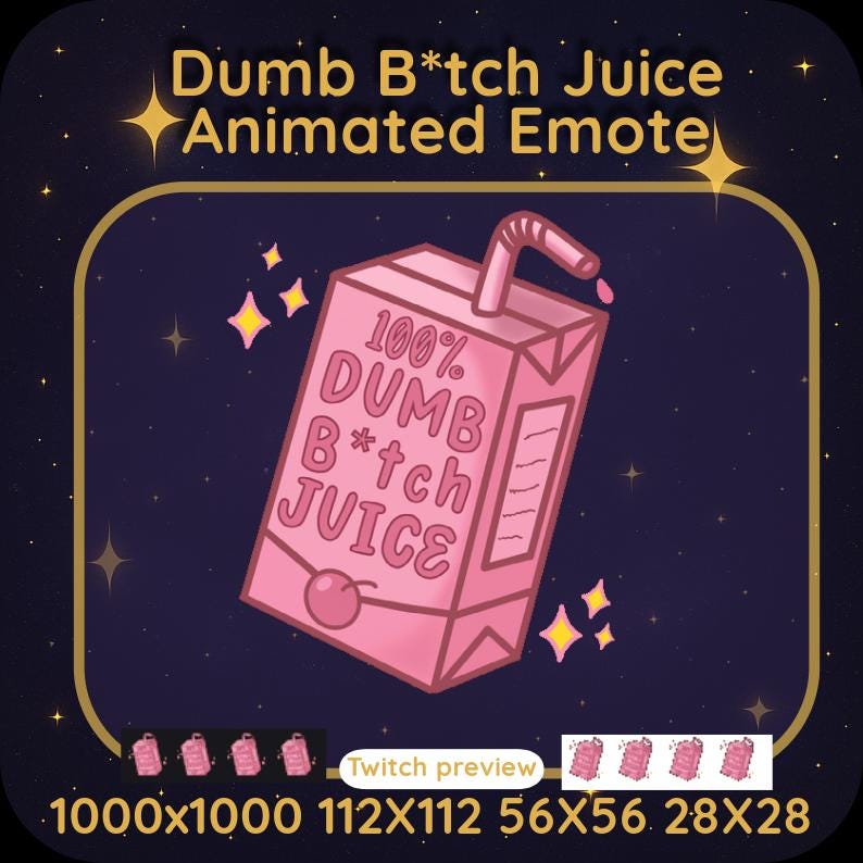 Dumb B. Juice Twitch Animated Emote Clip Art PNG - Etsy