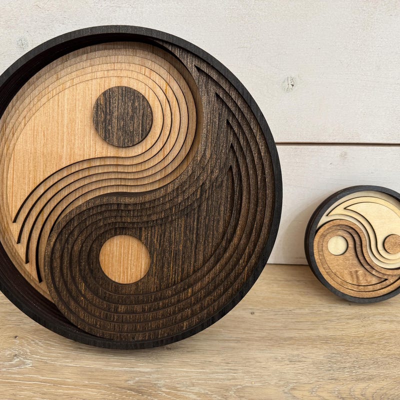 Yin Yang Wood Art Panel - Etsy