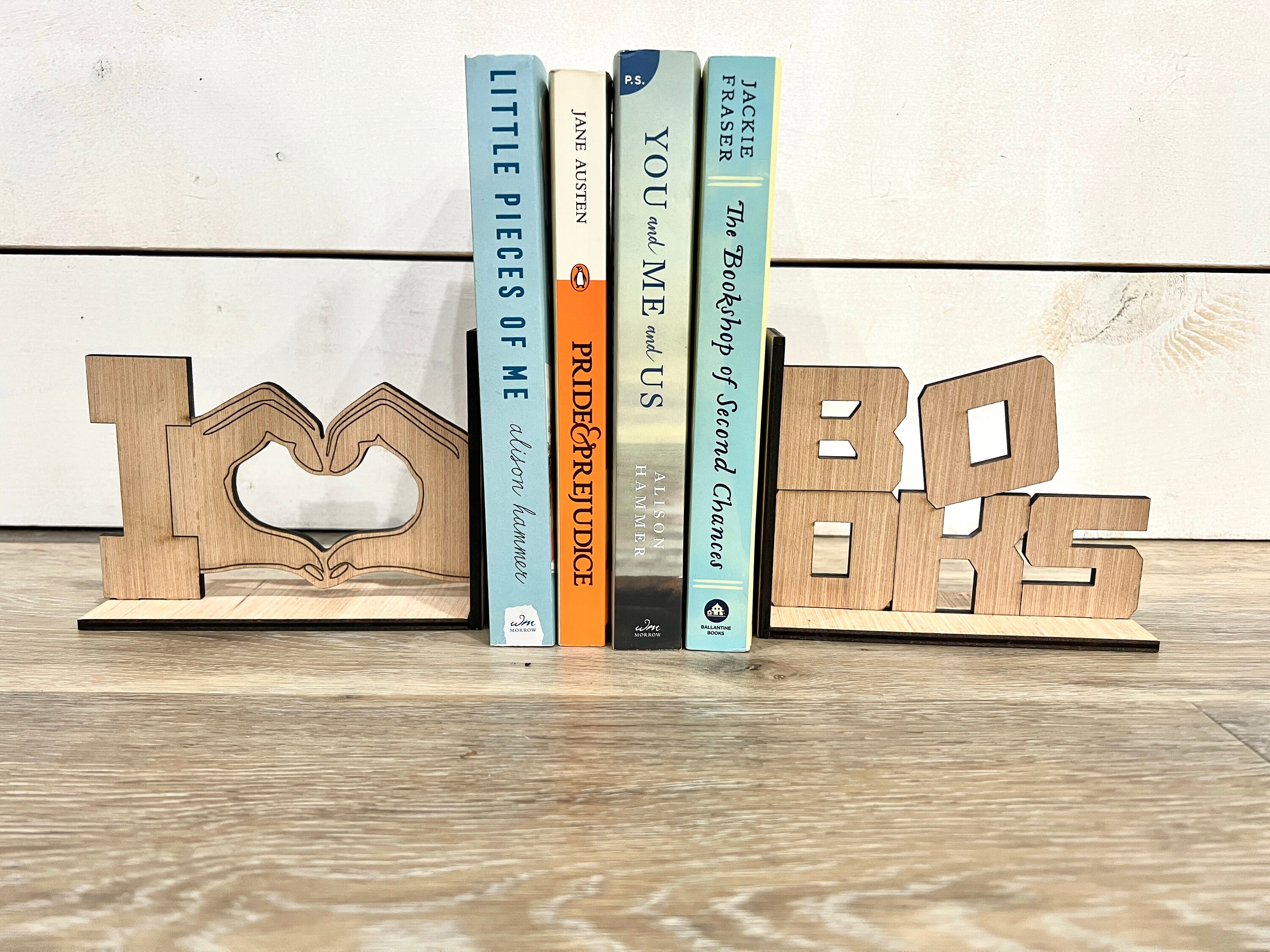 2 Full Sets of Wood Bookends (I Love Books/i Love T.S.) - Etsy