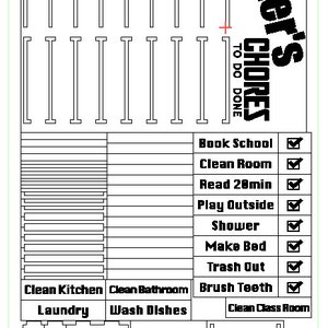 Digital File Chore Chart Laser Cut File SVG With Instructions - Etsy