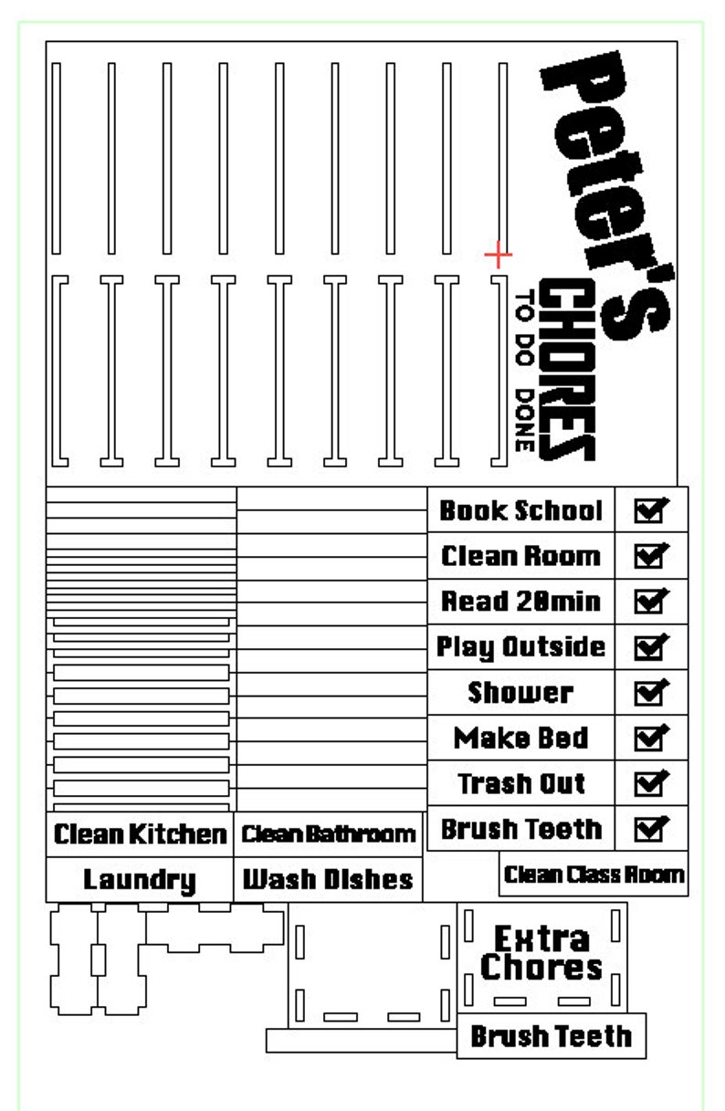 Digital File Chore Chart Laser Cut File SVG With Instructions - Etsy Canada