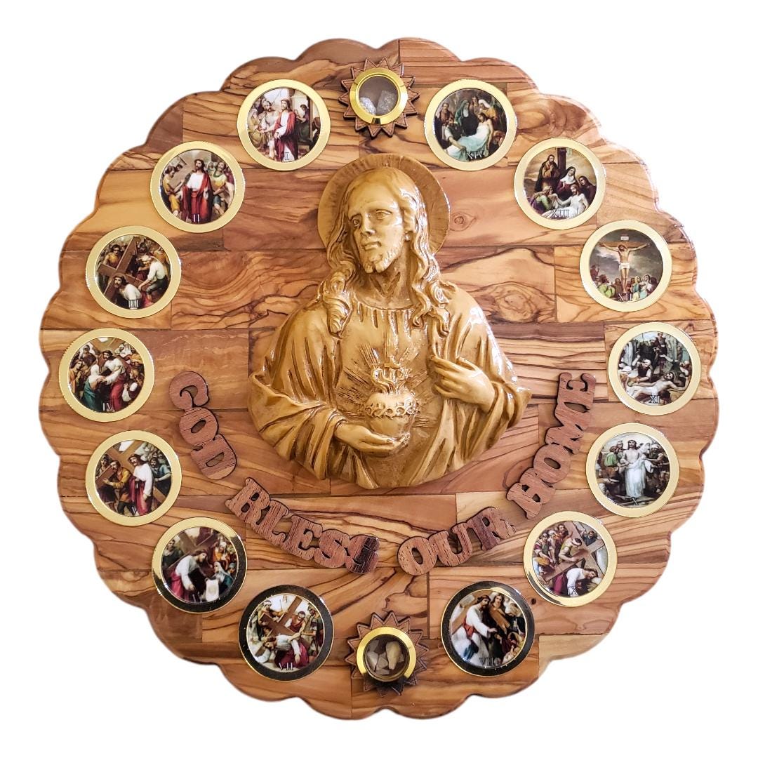 Sacred Heart of Jesus Plaque From the Holy Land - Etsy