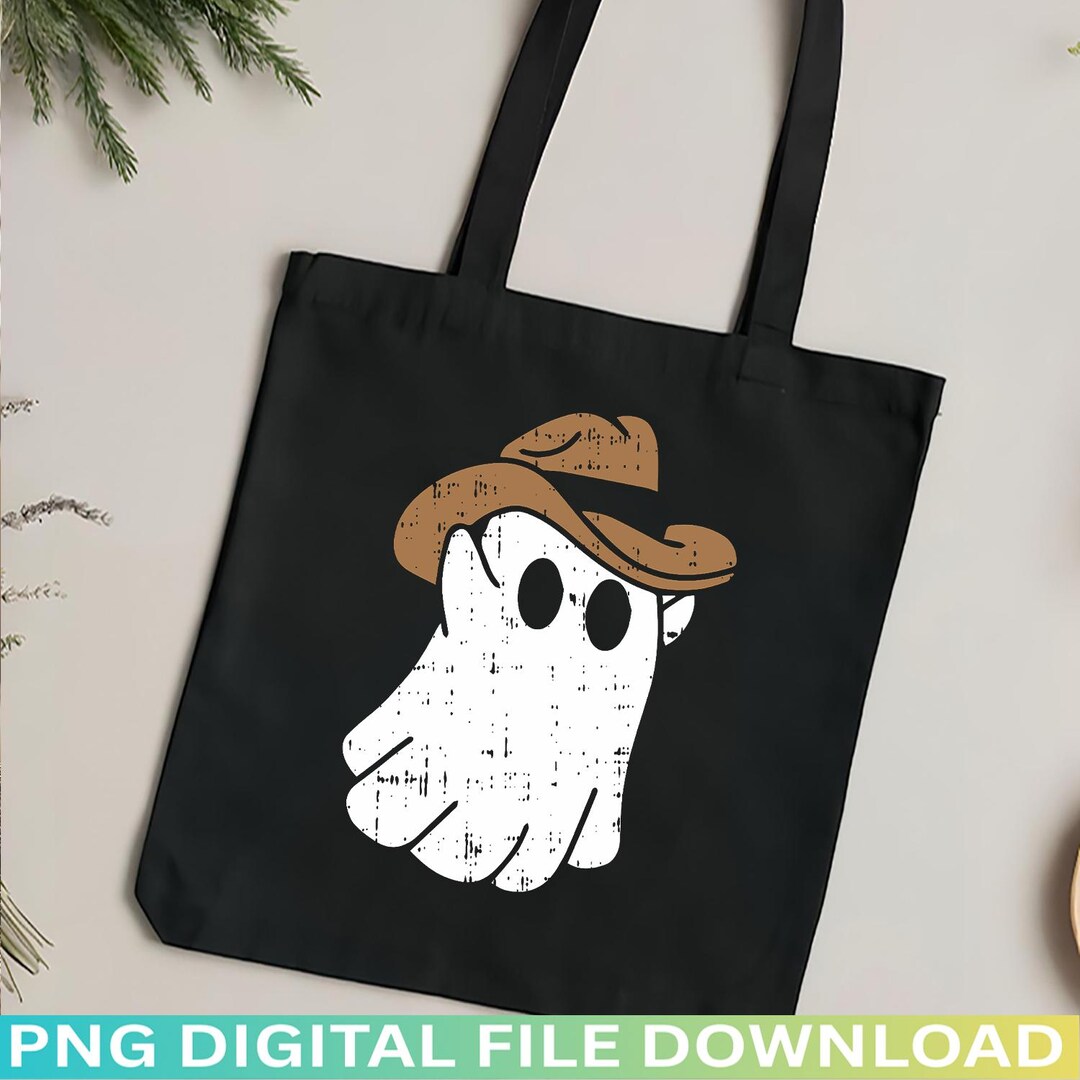 Cowboy Ghost Halloween SVG PNG, Funny Spooky Boo Spirit Digital File ...