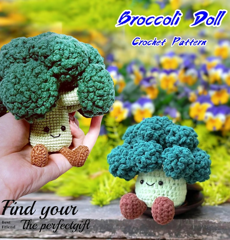 Crochet Broccoli Plush Toy Pattern - Chenille Yarn, US Terms (PDF ...