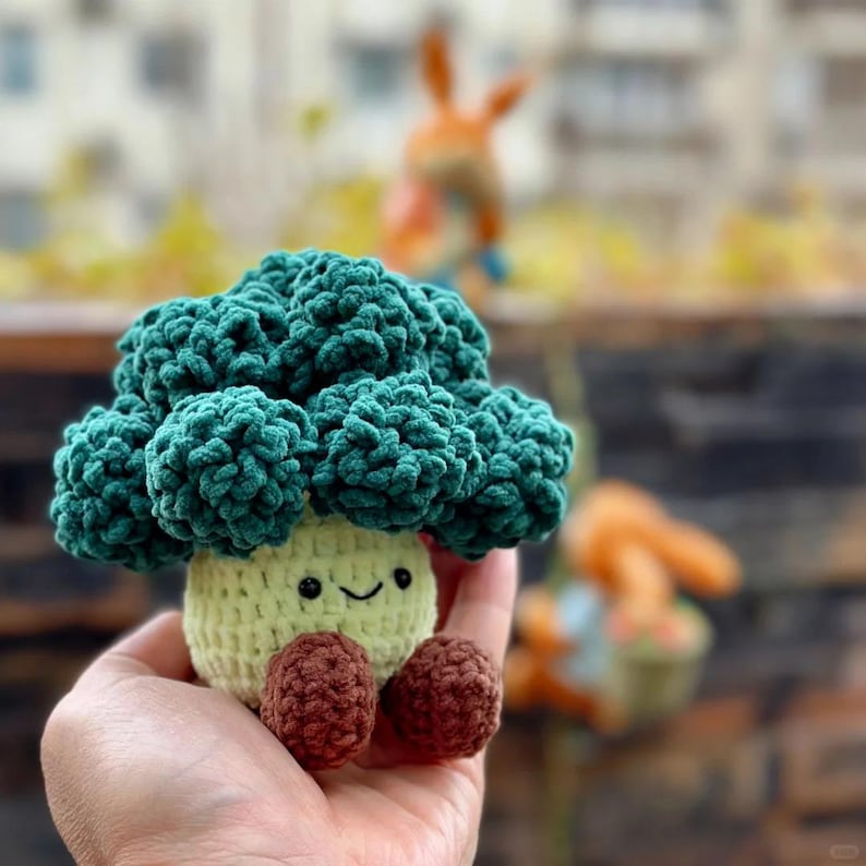 Crochet Broccoli Plush Toy Pattern - Chenille Yarn, US Terms (PDF ...