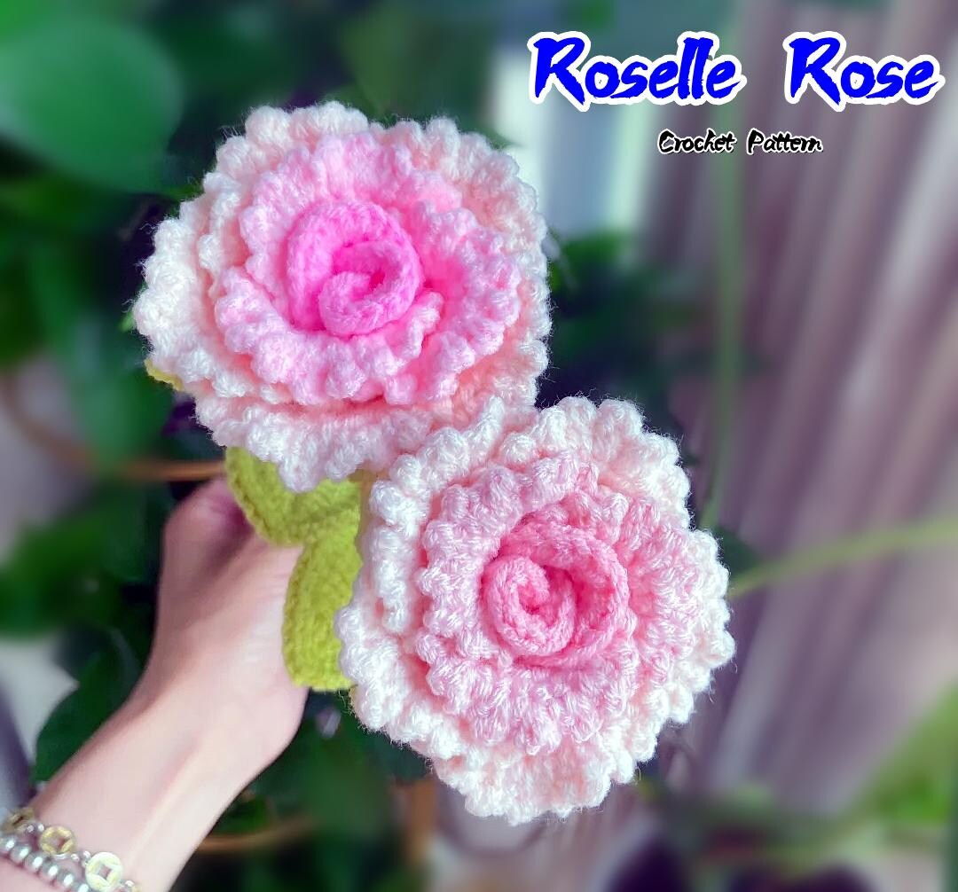 Crochet Roselle Rose Pattern Realistic Floral Bouquet for Weddings ...