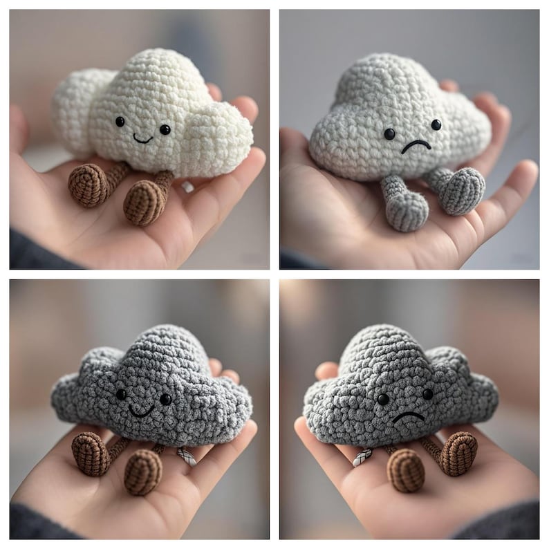 Crochet Cloud Pet Keychain Pattern, Easy DIY (PDF Download) - Etsy
