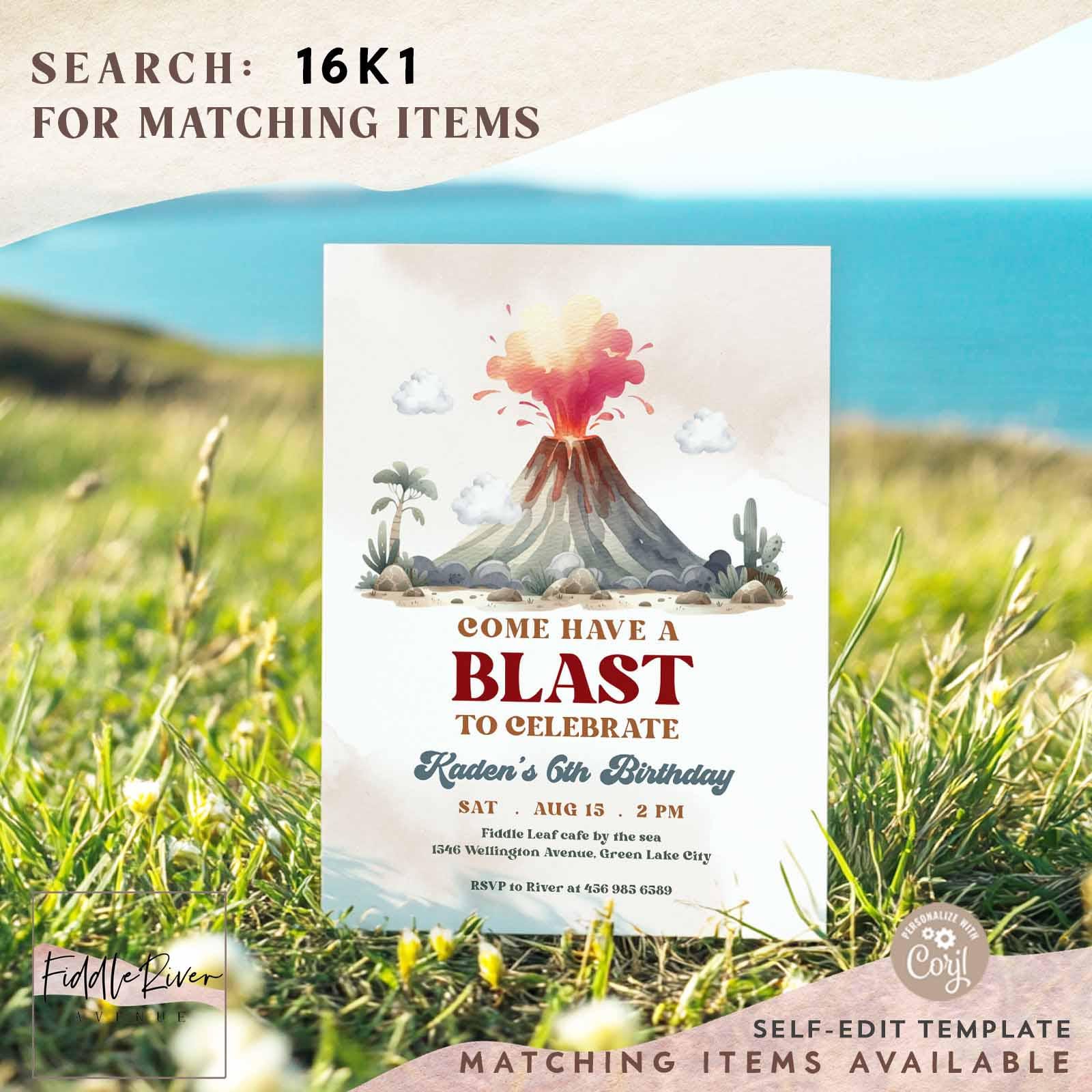 Editable Volcano Blast Birthday ANY AGE Boho Birthday Lava Birthday ...