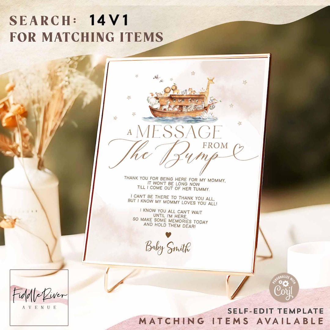 Editable Gender Neutral Neutral Noah's Ark Theme Animals A Message From ...