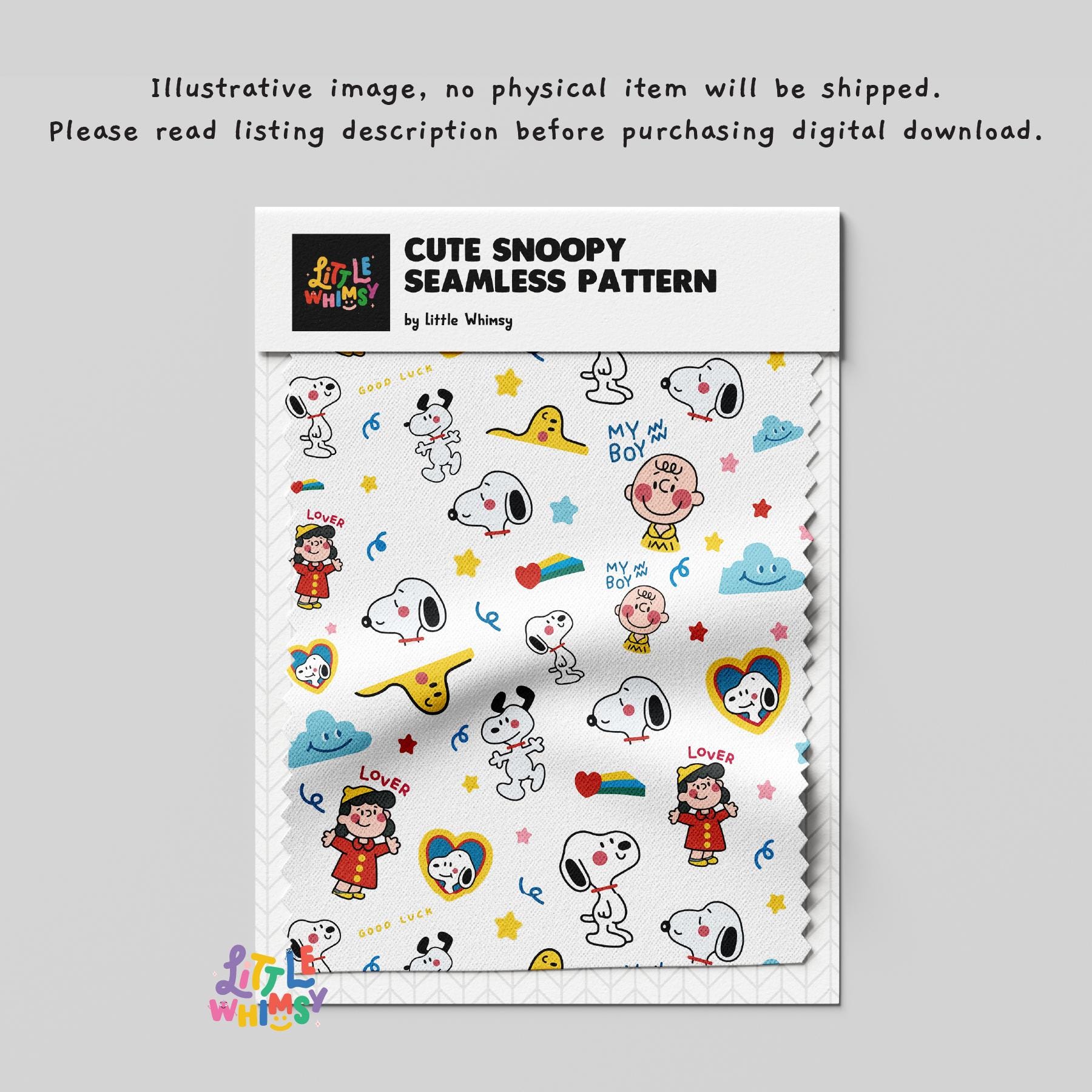 Cute Snoopy Seamless Pattern – Digital Download Magical Dog and Friends ...