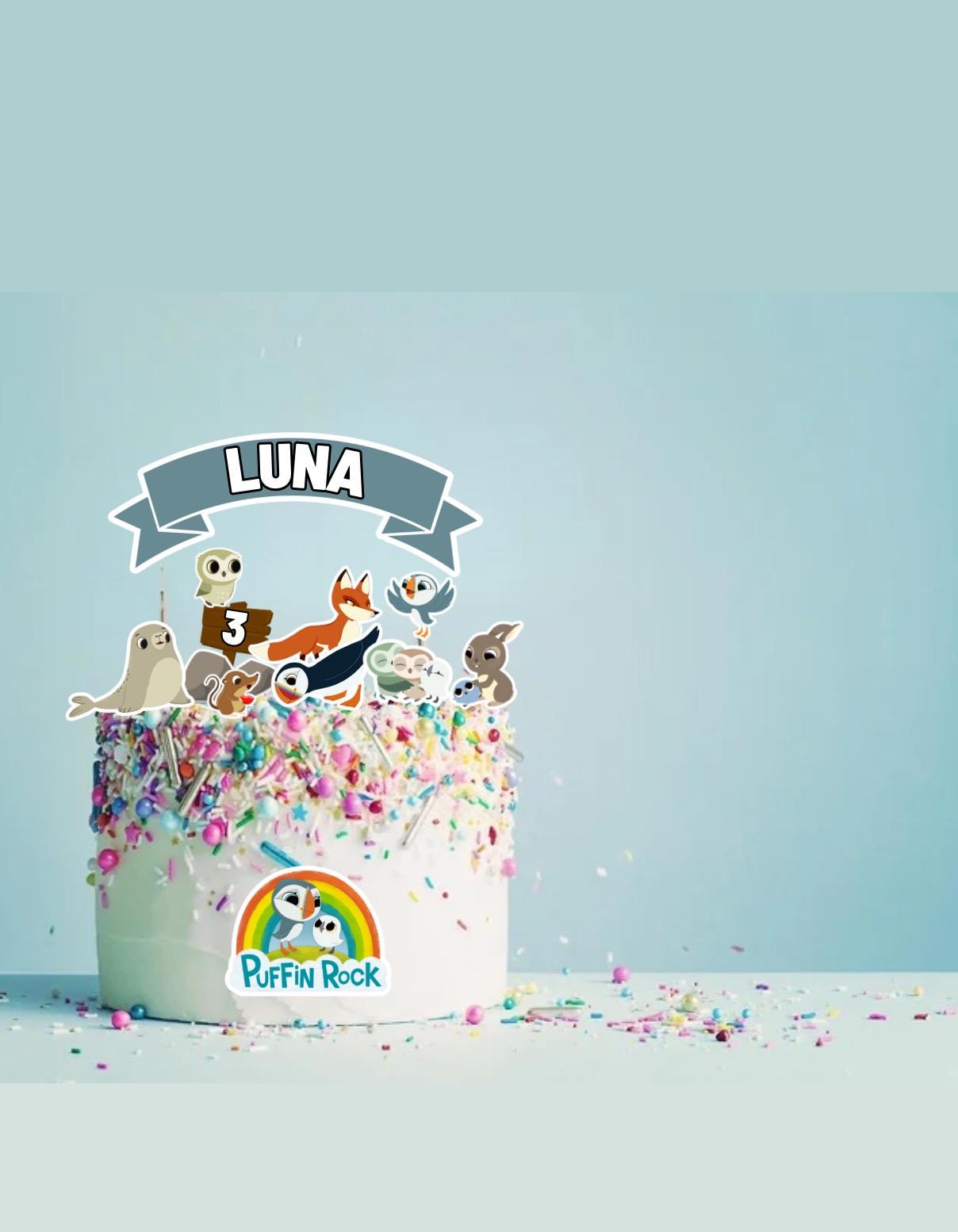 Puffin Rock | Cake Topper | Girls Birthday | Boys Birthday |printable ...