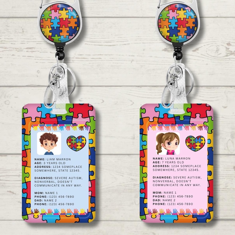 Autism Badge Contact - Etsy