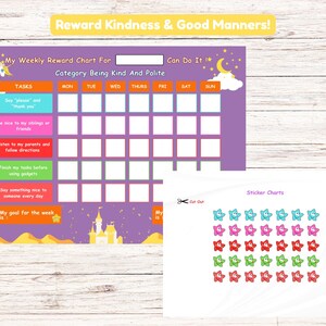 Unicorn Reward Chart for Kids – Editable Printable Chore Chart – 5 ...