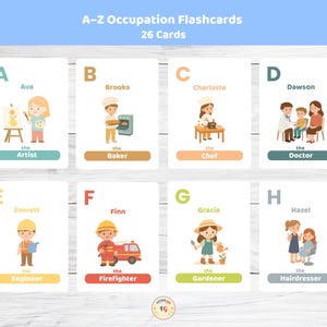 A–Z Occupation Flashcards for Kids – 26 Printable Job Cards | Instant ...