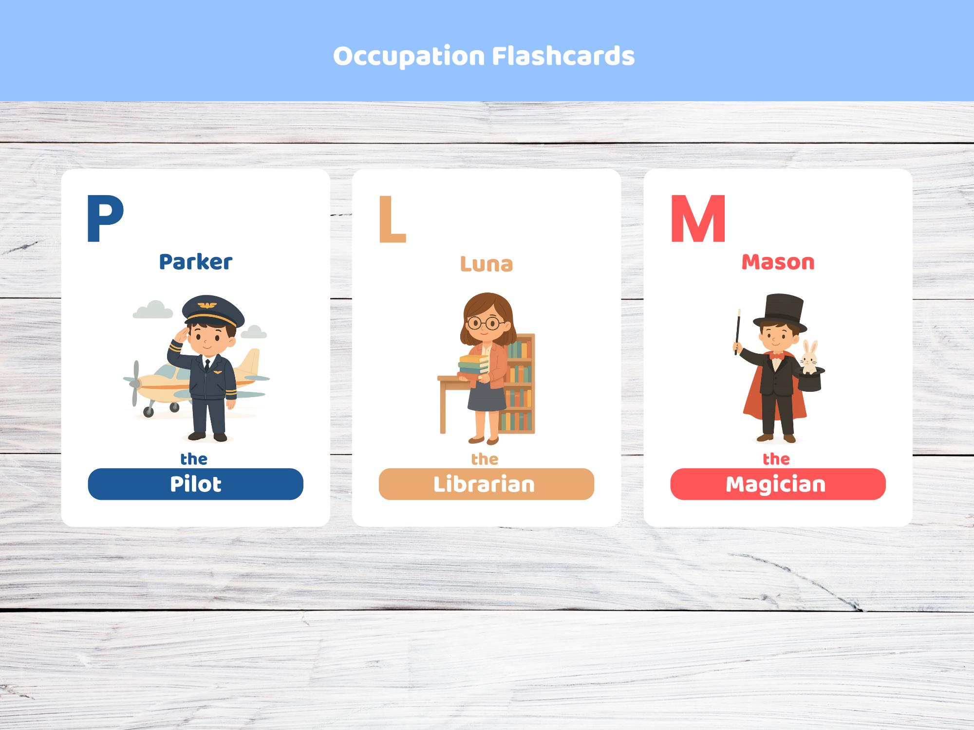 A–Z Occupation Flashcards for Kids – 26 Printable Job Cards | Instant ...