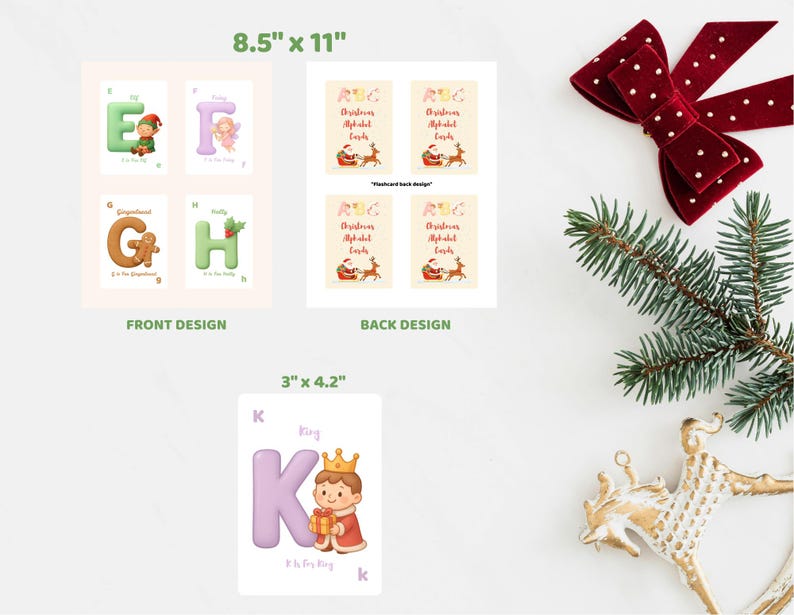 Christmas Alphabet Flashcards Printable – ABC Cards for Kids, Holiday ...
