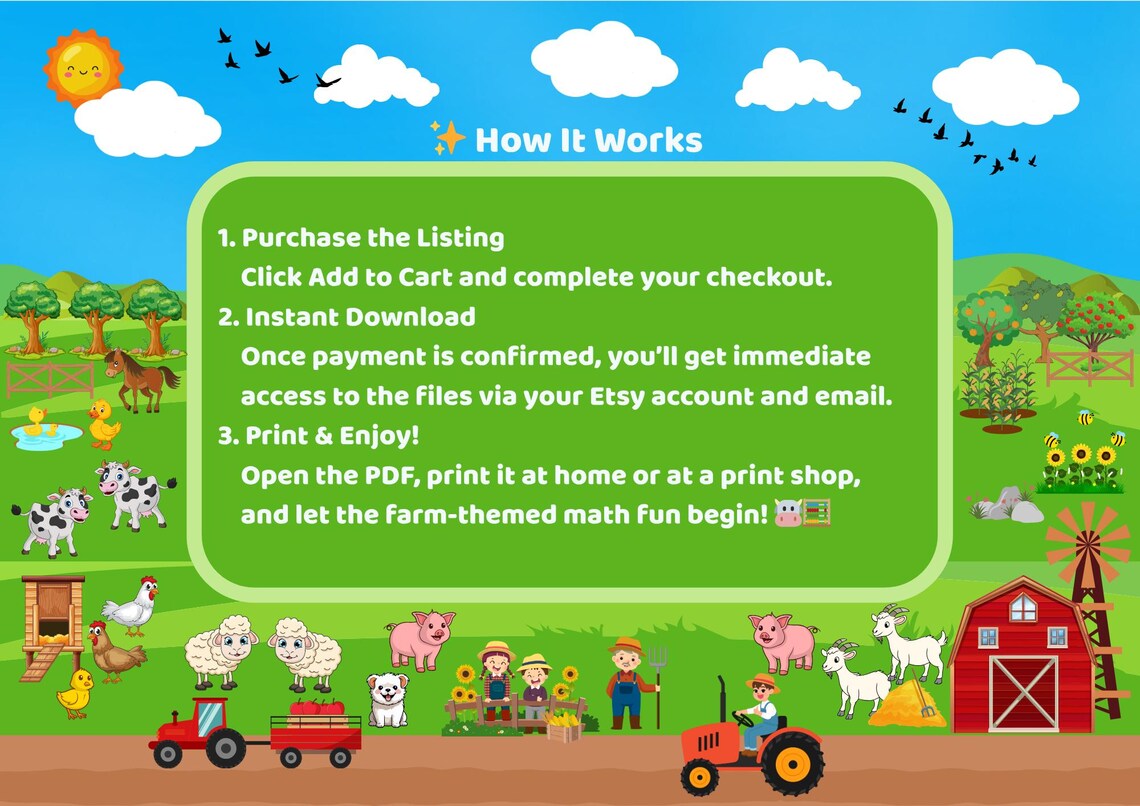 Farm Math Worksheets – Addition, Subtraction & Comparing – Printable ...