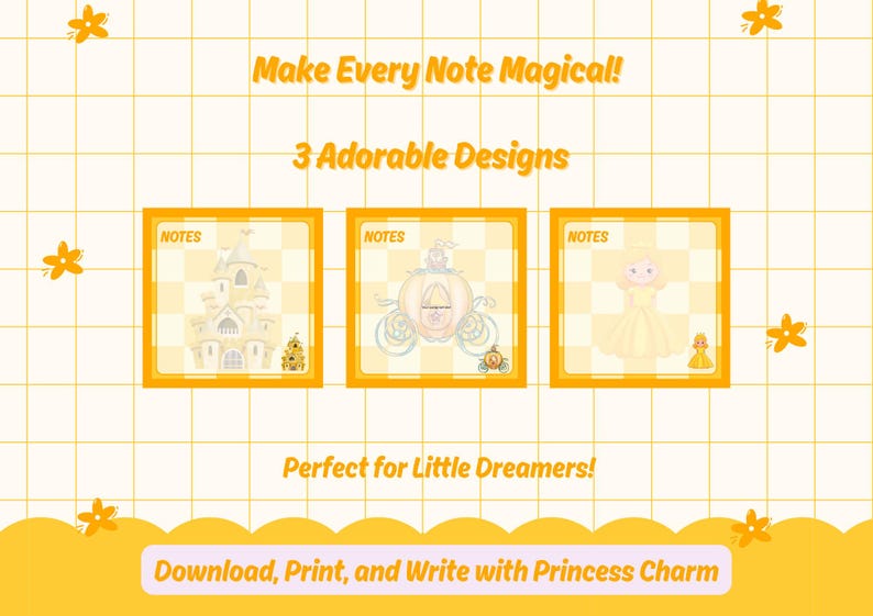 Princess Notes for Kids – Fairy Tale Themed Notepad – Printable Digital ...
