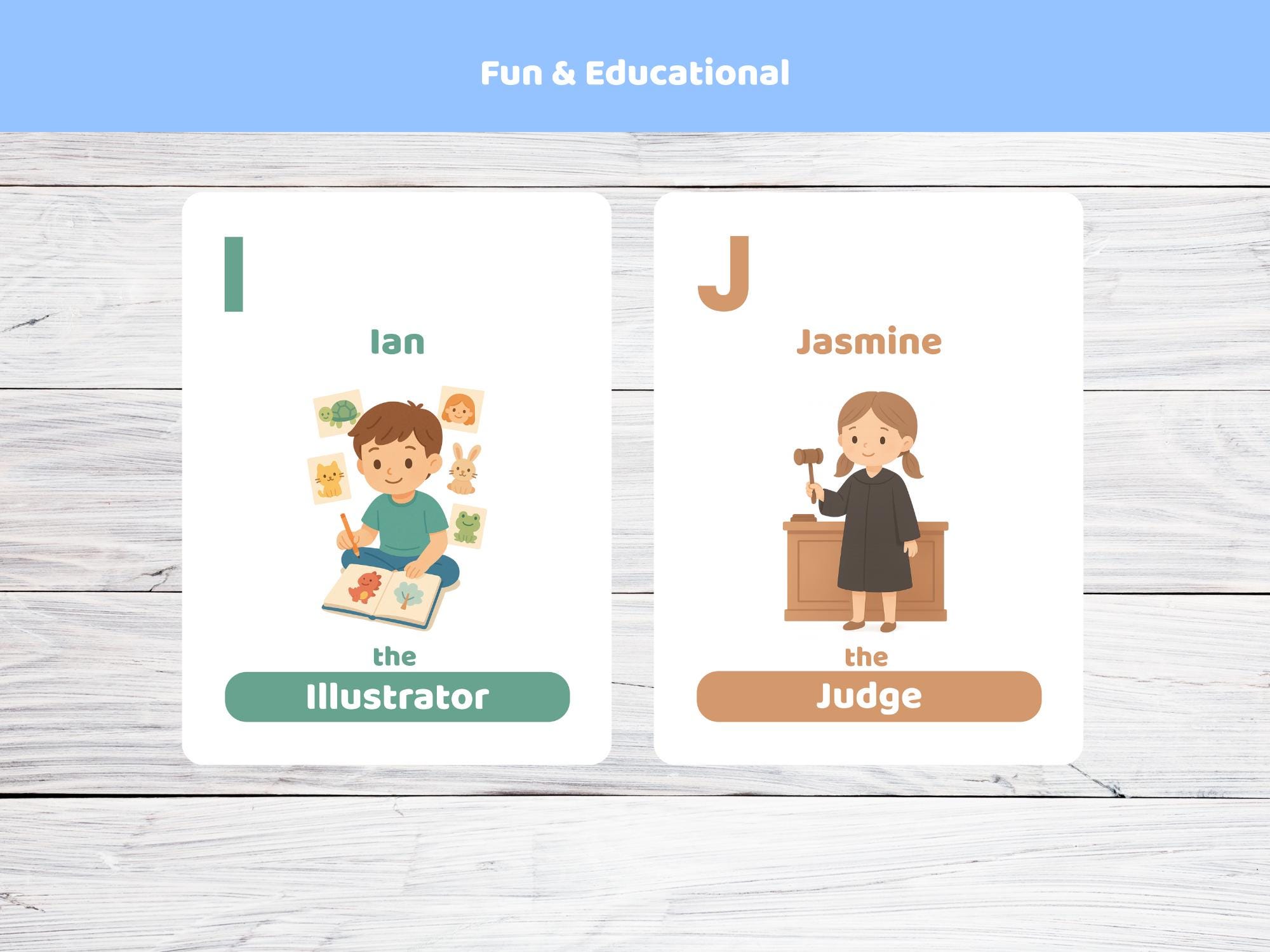 A–Z Occupation Flashcards for Kids – 26 Printable Job Cards | Instant ...