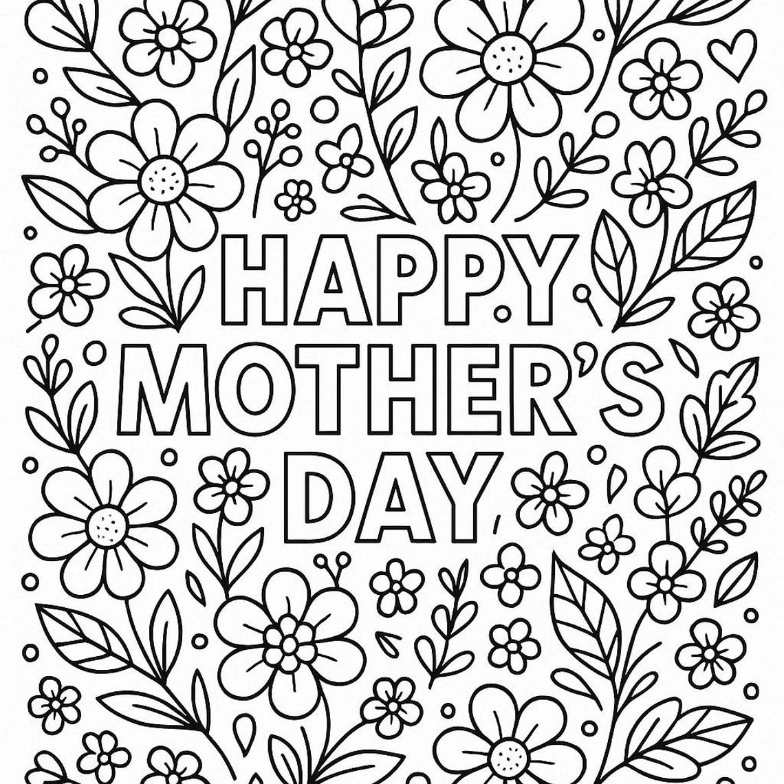 2025 Mother’s Day | Coloring Page - Etsy