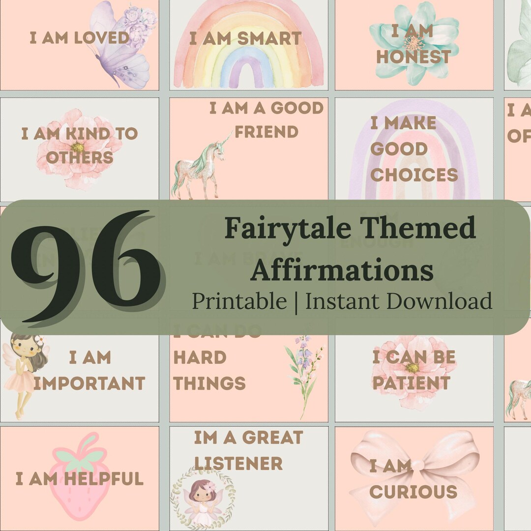 Fairytale Affirmation Cards for Kids (ages 2–5) – 96 Positive ...