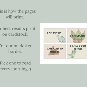 Dinosaur Affirmation Cards for Kids (ages 2–5) – 96 Positive ...