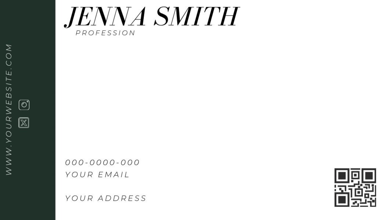 Customizable Forest Green Business Cards - Etsy