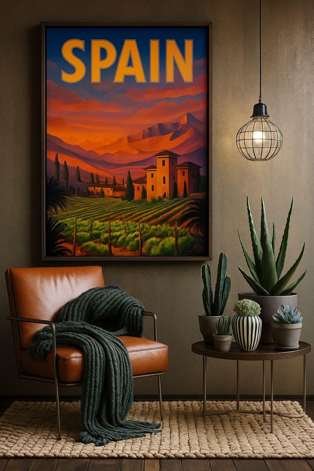 Spain Sunset Landscape Poster | Digital Download Wall Art | Spanish ...