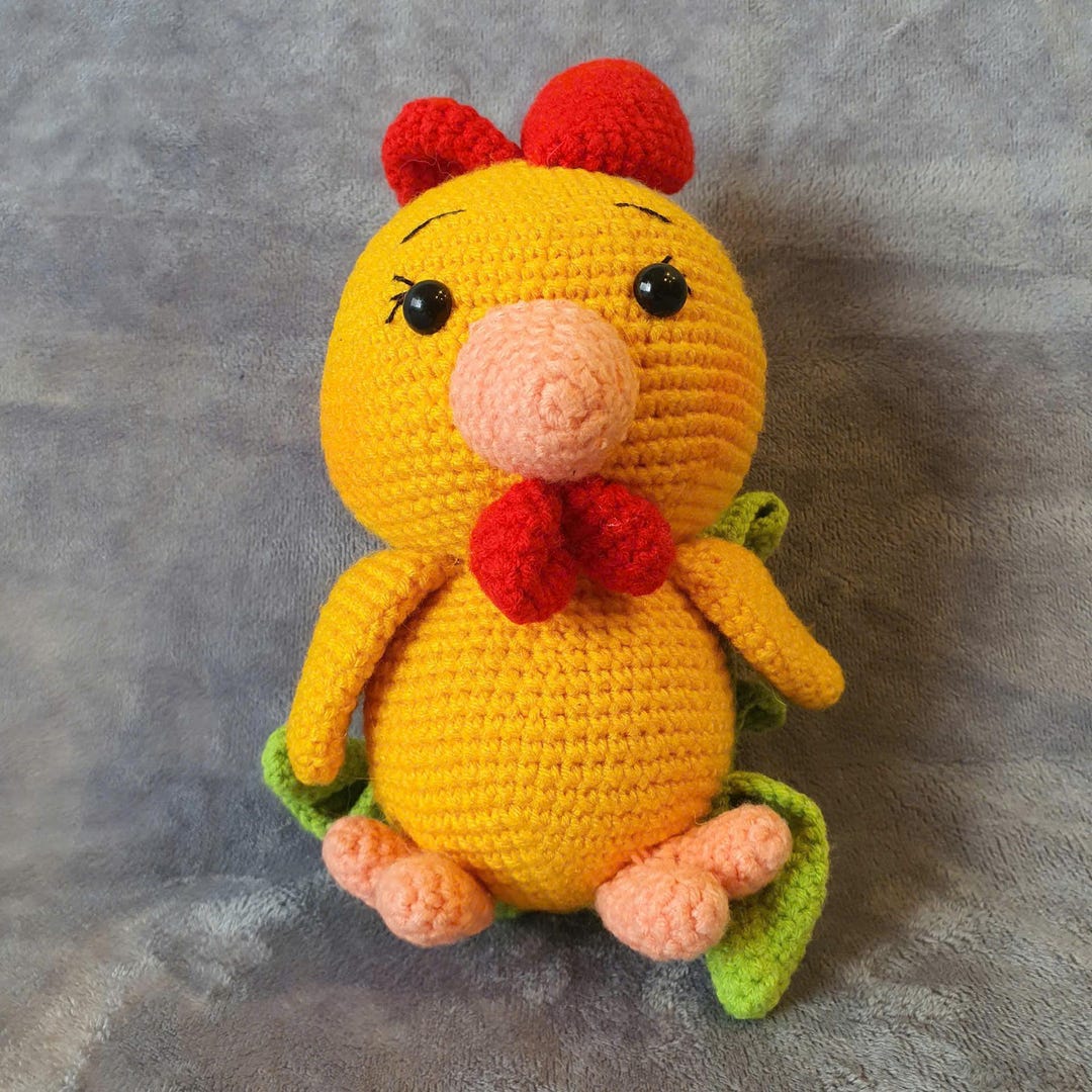 Handmade Crochet Rooster Plush: Soft Cotton Yarn Toy, Vietnamese Craft ...