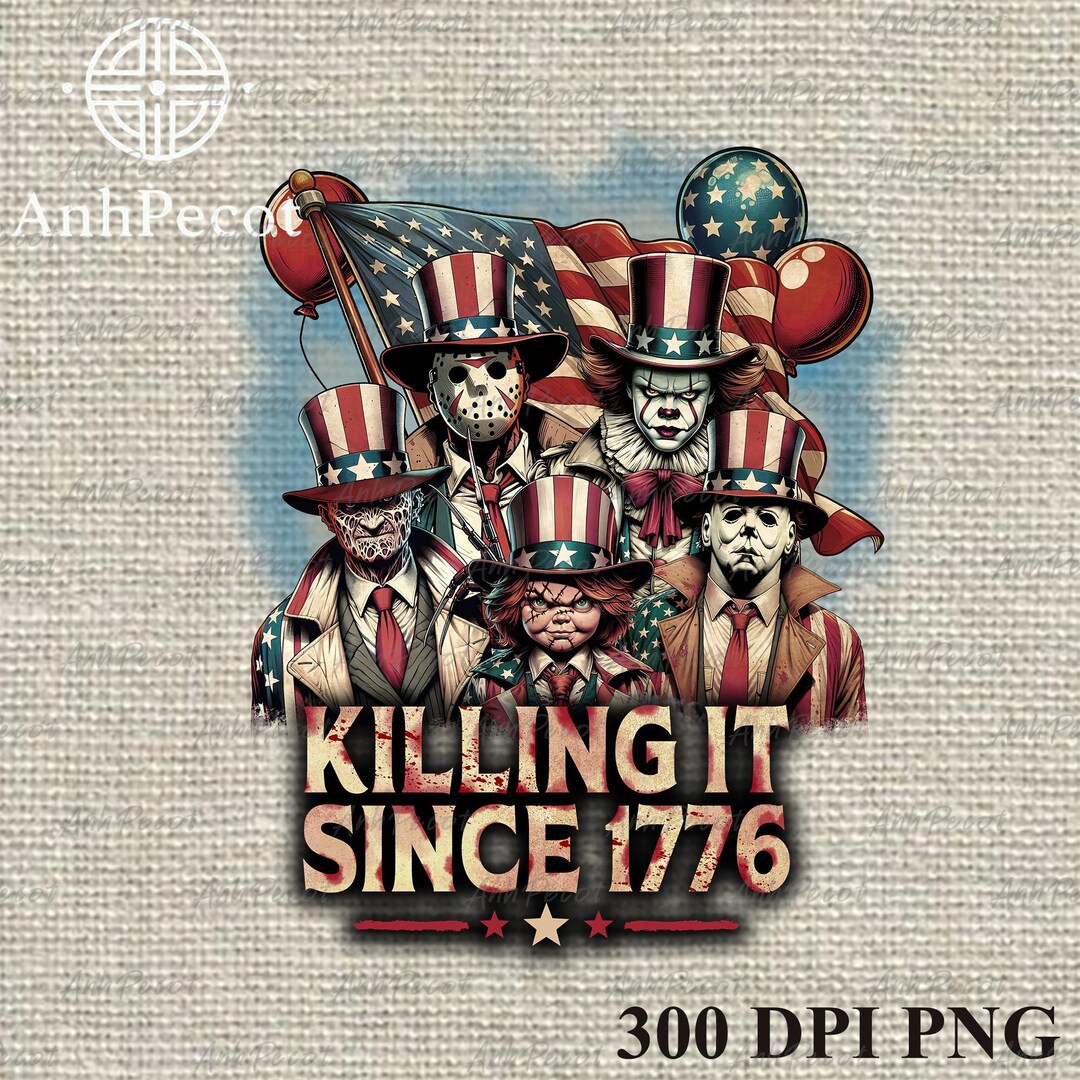 Horror Movie Fourth of July Png, Coquette Killers Png, Independence Day ...