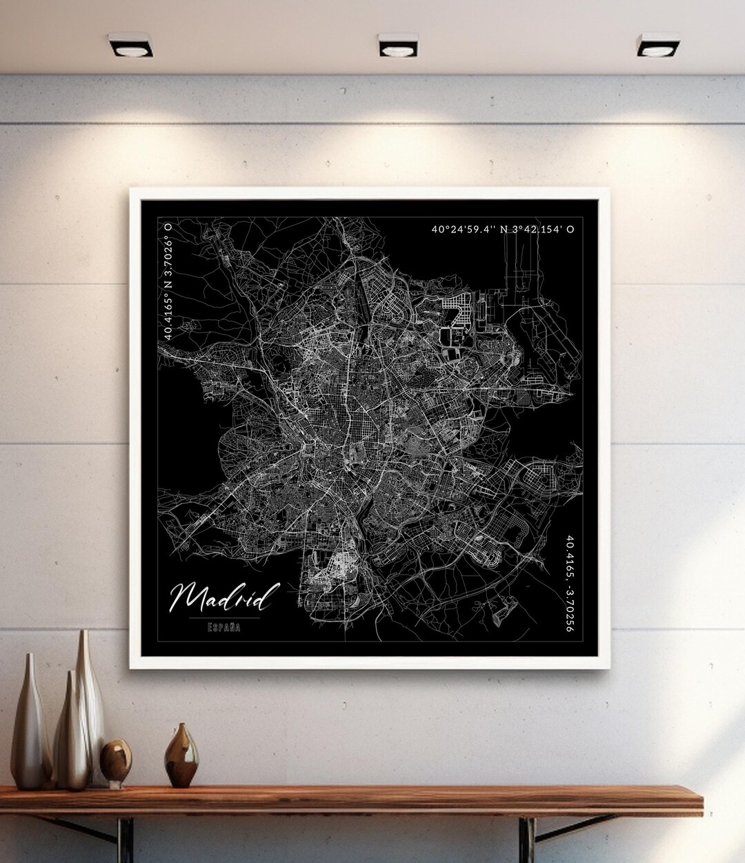 2 Printable Madrid Map Posters in PDF, Digital Art, City Map, Madrid ...