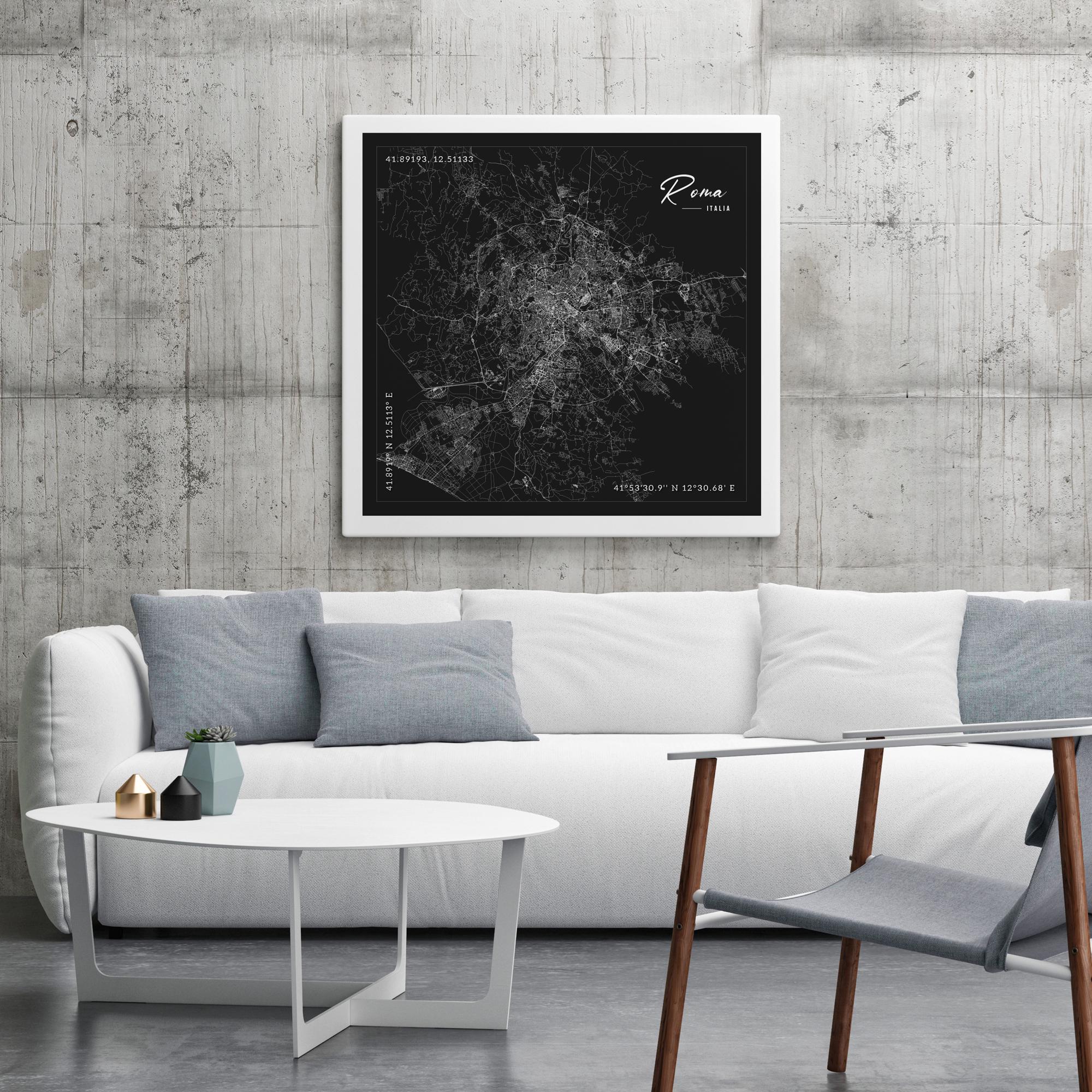 Rome Map Poster to Print in PDF, Digital Art, City Map, Rome Print ...