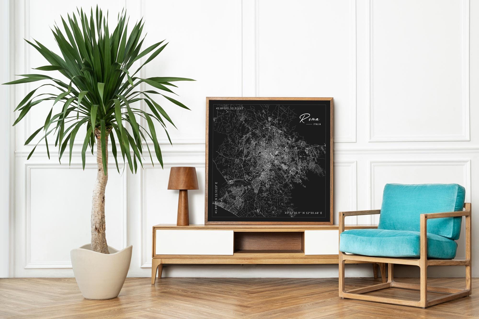 Rome Map Poster to Print in PDF, Digital Art, City Map, Rome Print ...