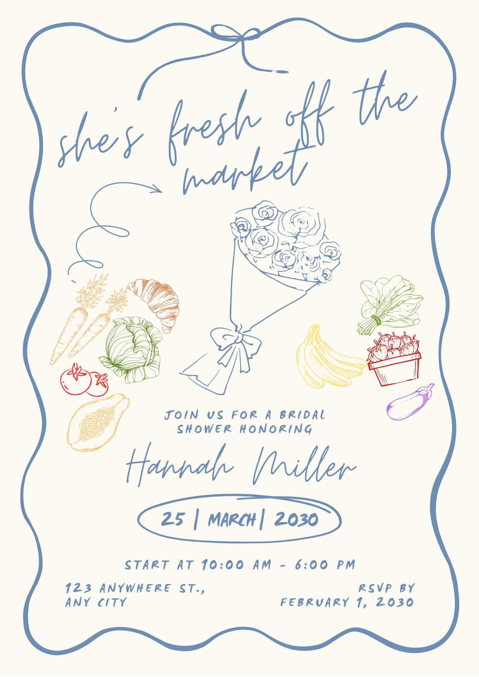 She's Fresh off the Market Invitation - Bridal Invitation, Farmer's ...