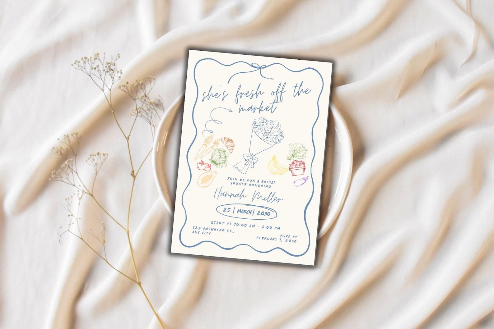 She's Fresh off the Market Invitation - Bridal Invitation, Farmer's ...