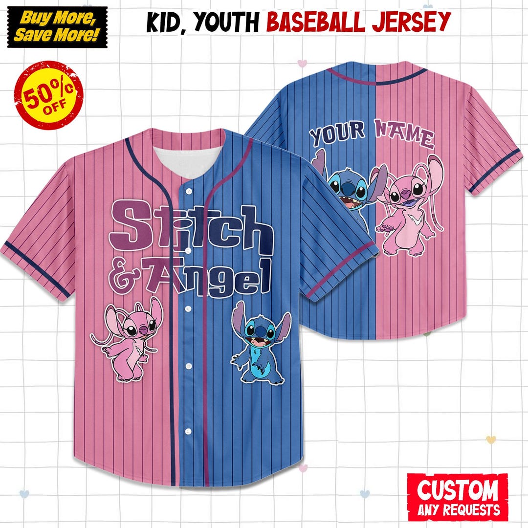 Custom Two Color Jersey Stitch and Angel Blue Pink Family Matching ...