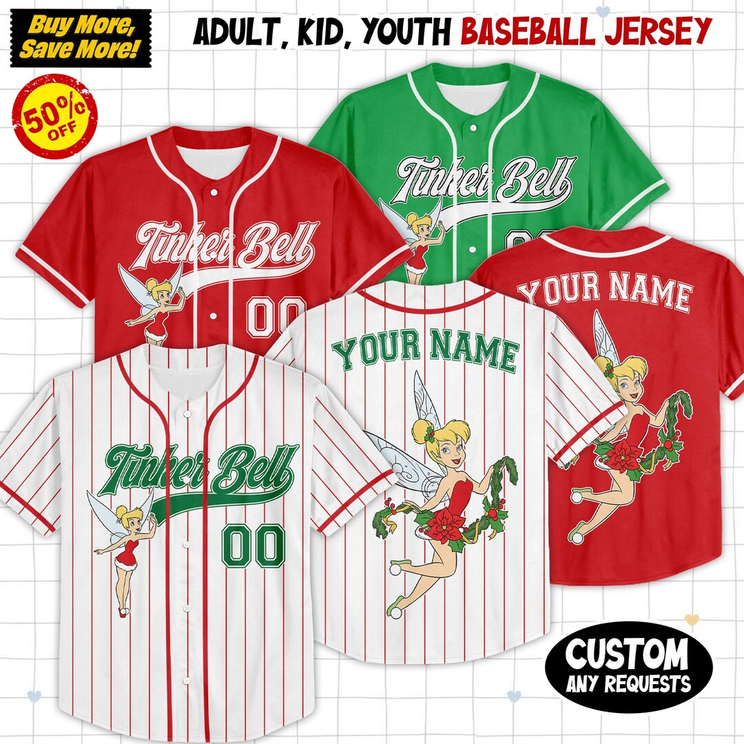Custom Disney Tinker Bell Christmas Collection Simple Baseball ...