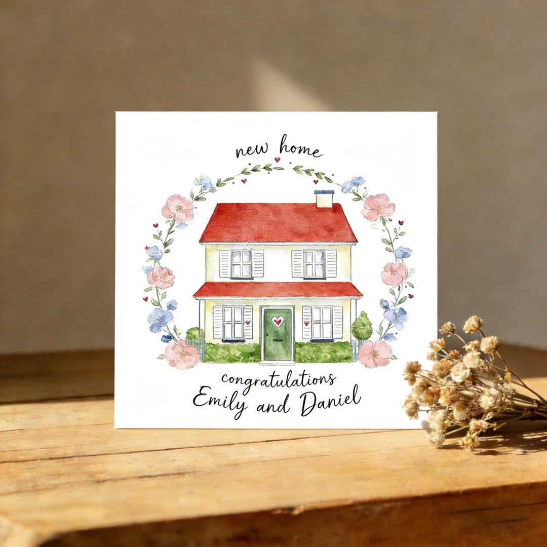 New Home Card, Housewarming Card, Personalized New Home Card ...