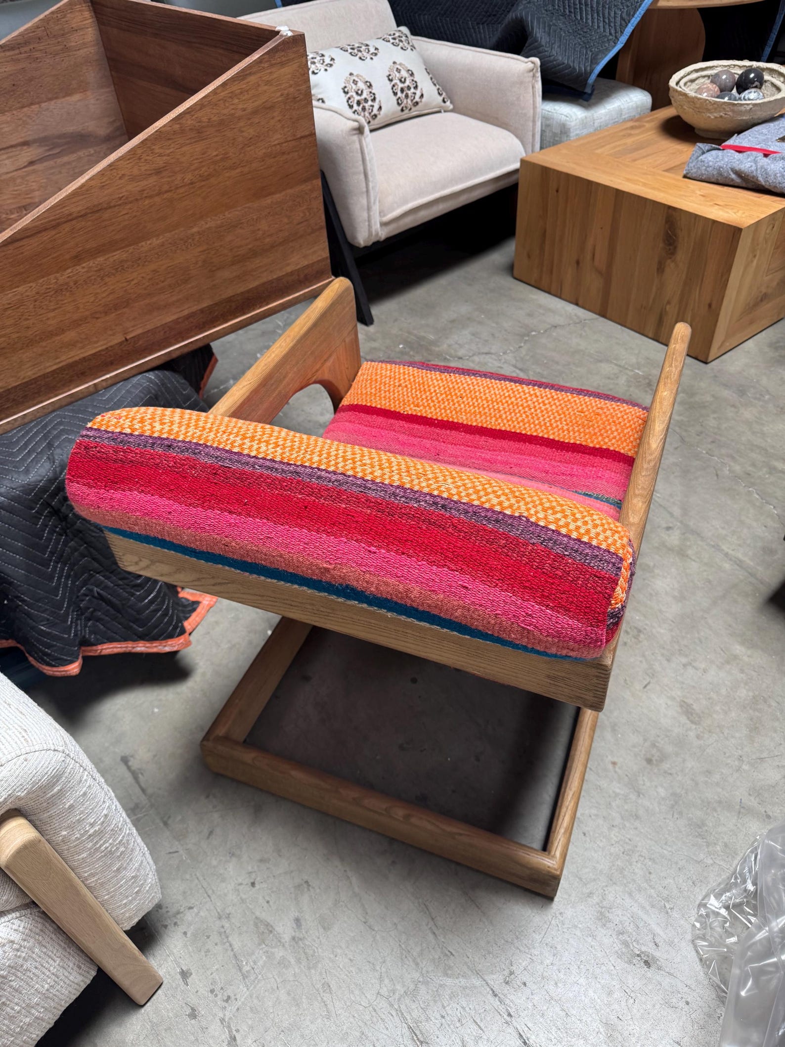Custom Upholstered Arm Chair W/ Peruvian Textile - Etsy