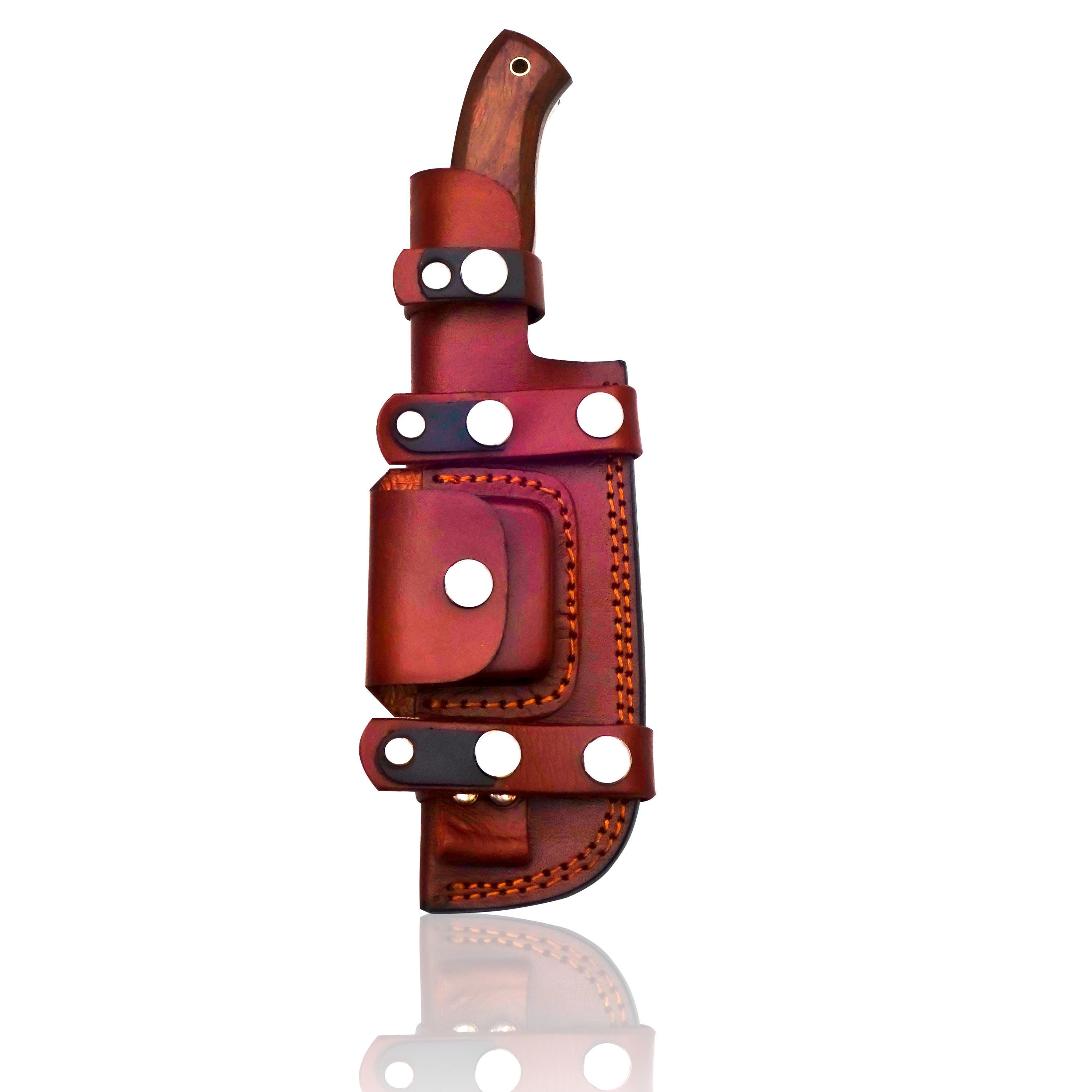 Handmade Leather Tracker Knife Sheath: Bushcraft Camping Carry - Etsy