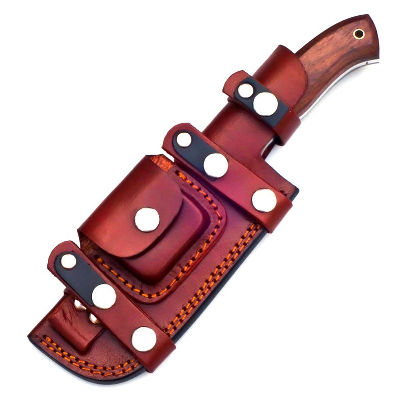 Handmade Leather Tracker Knife Sheath: Bushcraft Camping Carry - Etsy