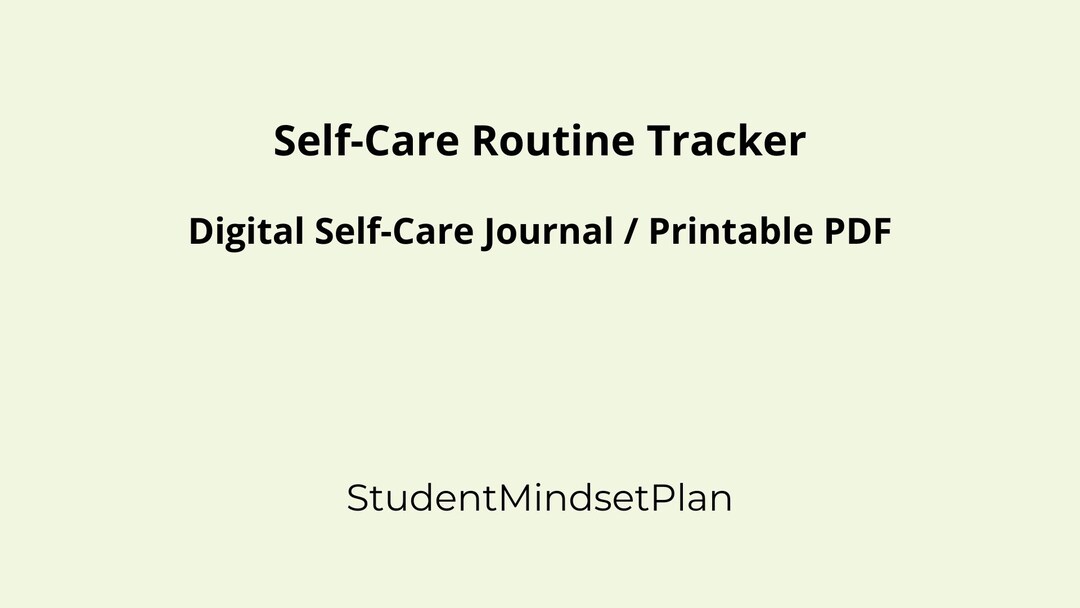 Self-care Routine Tracker / Printable Wellness Journal / Daily & Weekly ...