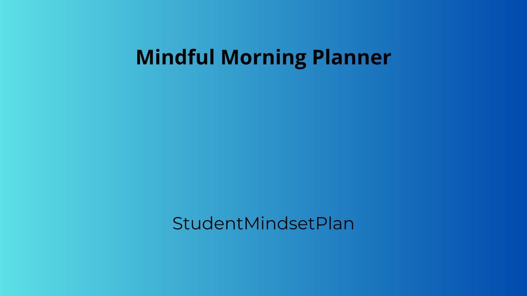 Mindful Morning Planner / Daily Routine Journal / Self-care Printable ...