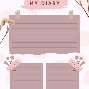 Daily Diary- Journal Pages -daily Planner - Self-care and Reflection ...
