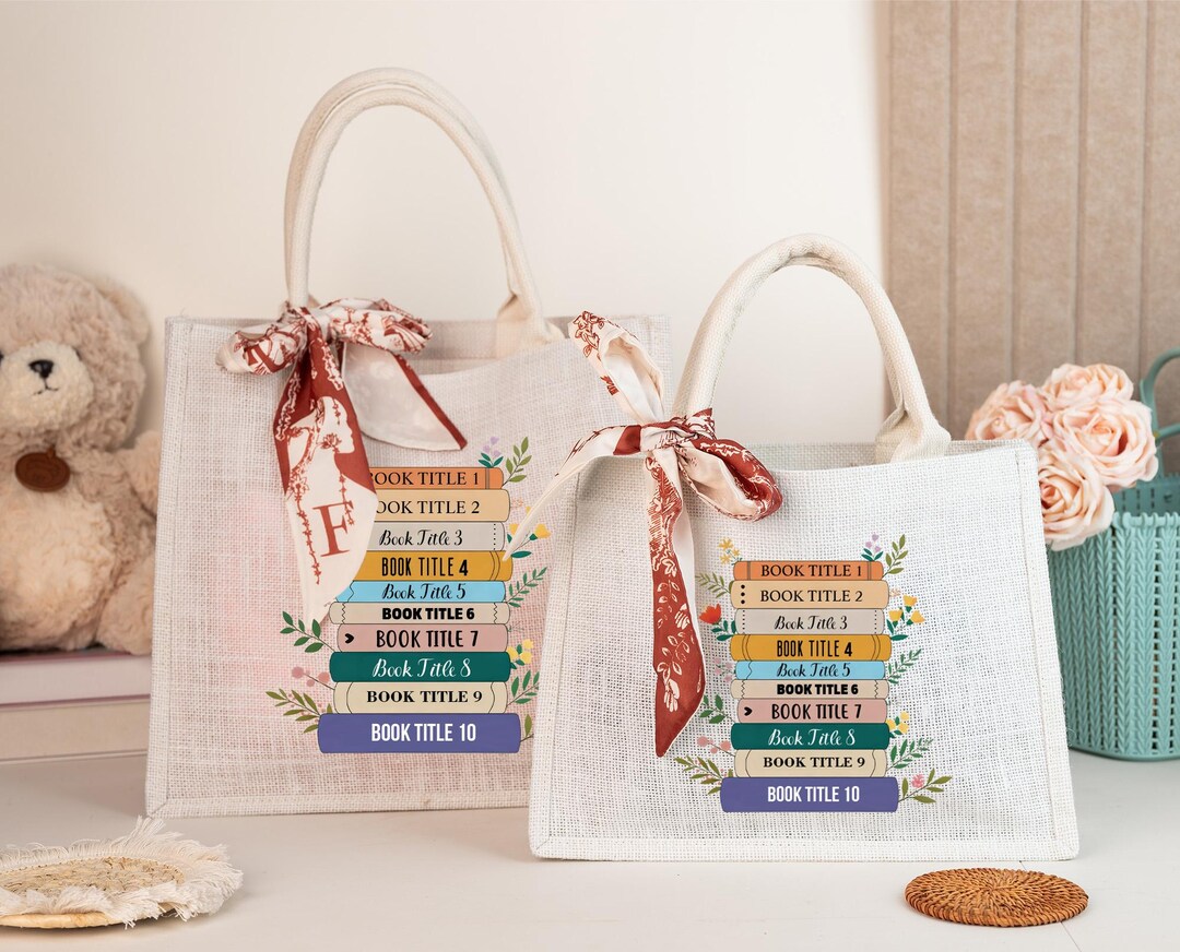 Custom Book Tote Bag, Bookish Personalized Tote Bag,bookworm Gift Idea ...