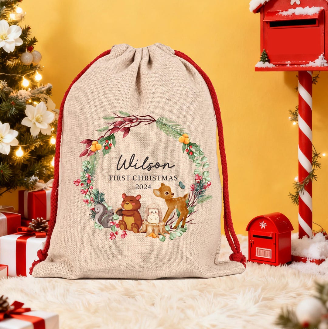 Personalized Mini Santa Sack, Drawstring Christmas Goodie Bag, Special ...