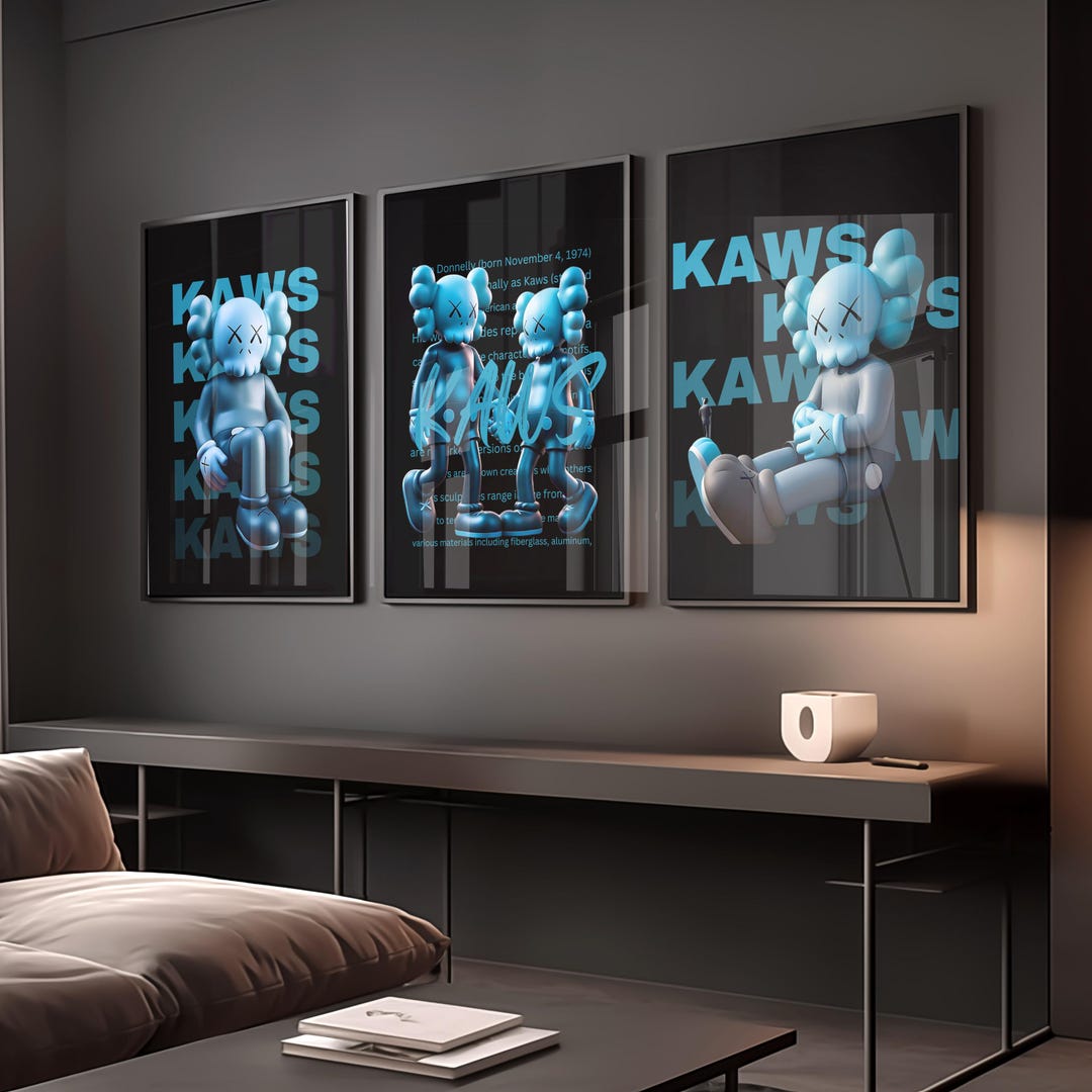 Kaws Poster Set of 3, Printables Minimalist Hypebeast, Kaws Figure ...