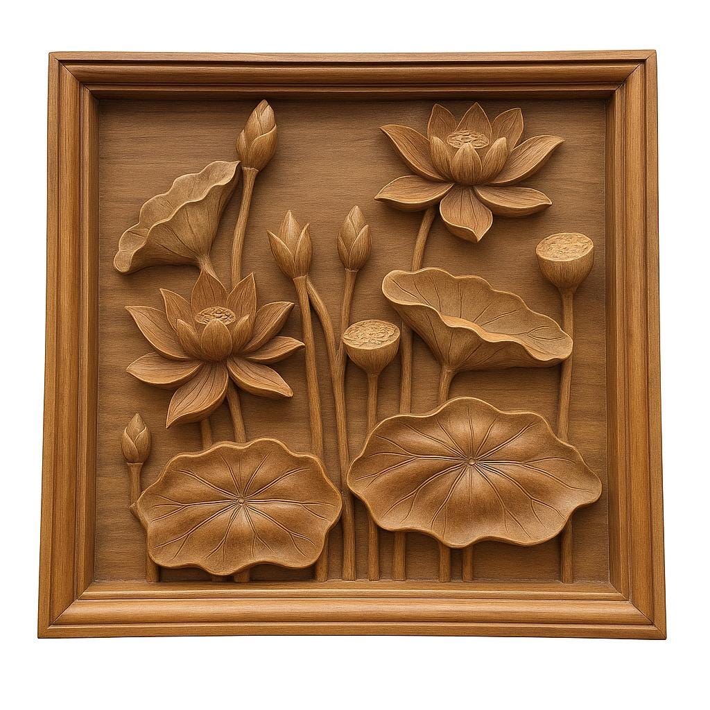 Wooden Lotus Flower Wall Decoration - Etsy