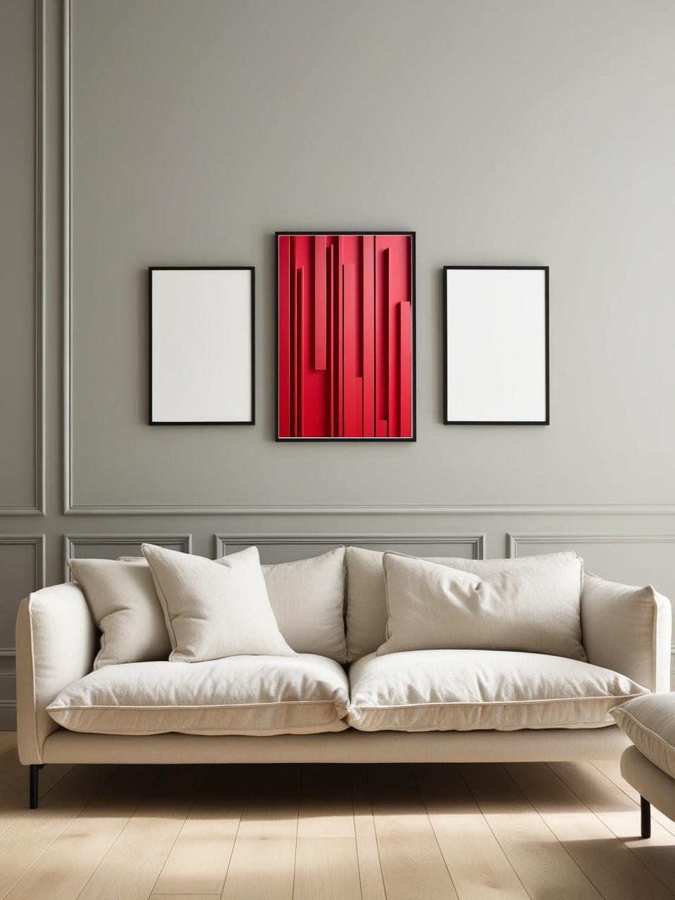 Red Geometric Abstract Wall Art - Modern Minimalist Poster - Etsy