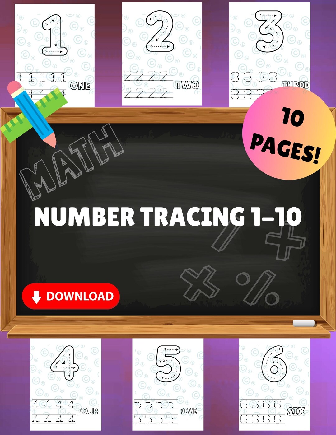Math Busy Book Preschool Worksheets Coloring Pages Digital Download PDF ...